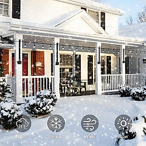 Suchtale 4 Pack 2.8 FT String Light Poles, Suspension Outdoor Fence Post Lights with Clip and Bracket, Outside String Lights Hanging, Wall Mounting Stand for Patio Garden Backyard Wedding Party, Black