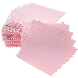 Hofun Jewelry Polishing Cloths, Silver Jewelry Cleaning Cloth, Tarnish Remover for Jewelry, 50 pcs, 3 * 3 inch, Pink