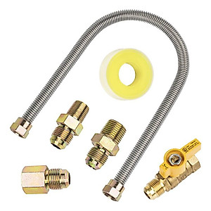 F271239 One-Stop Universal Gas-Appliance Hook Up Kit for Garage Heaters, Wall Mounted Heaters, Gas Fireplace, Gas Dryer and Gas Stoves