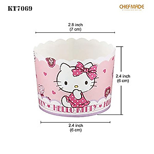 CHEFMADE Hello Kitty Girl Muffin Liners, 25Pcs 2oz Non-Stick Cupcake Paper Baking Cups for Oven Baking 2.4" x 2"