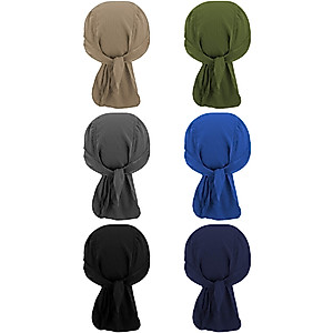 6 Pieces Sweat Wicking Beanie Cap Helmet Liner Skull Cap Breathable Cycling Head Wrap for Women Men Outdoor Activities (Classic Colors)