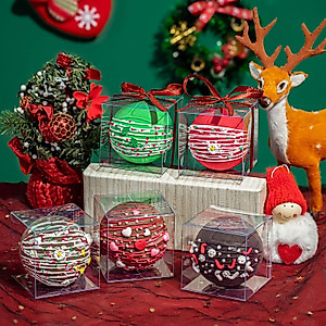 RomanticBaking 50 Pack Bulk 2x2x2 Inch Clear Gift Boxes Macaron Boxes Gift Boxes Small Chocolate Bomb Boxes Birthday Wedding Party Favor Boxes