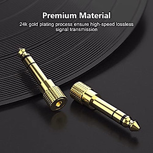 DIGITNOW 6.35mm (1/4 inch) Male to 3.5mm (1/8 inch) Female Stereo Audio Adapter Converter for Guitar Headphones Amp , Gold Plated 2-Pack