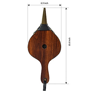 TJ.MOREE Fireplace Bellows Indoor 15.5"x 6.9" Wood Fire Blower with Hanging Strap, Metal Nozzle, Great Tool for Fireplace, Fire Pit, Wood Stove, BBQ, Outdoor Camping - Brown