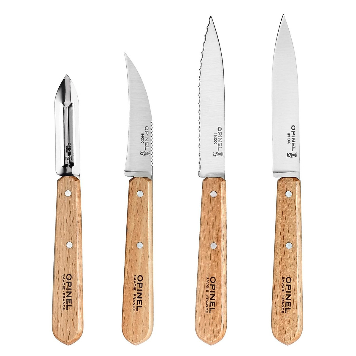Opinel Essentials Kitchen Knives Box Set - Natural