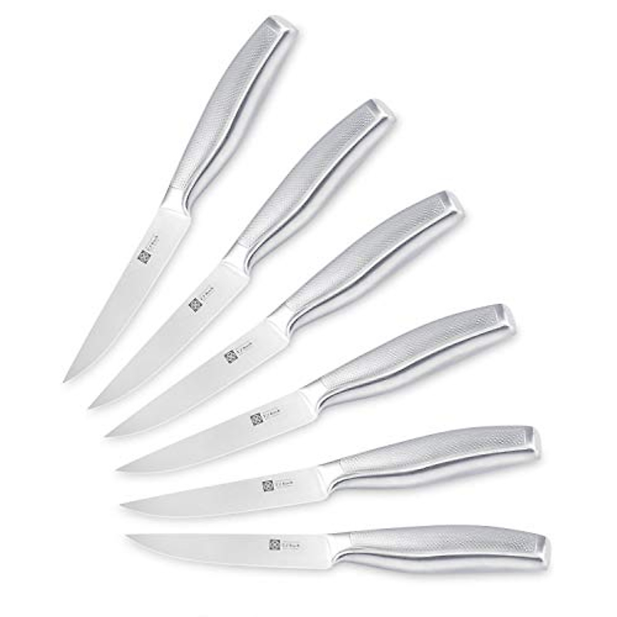 T.J Koch Knife Set Stainless Steel Knives Premium Non-slip Single Piece with Golden Oak Block Kitchen Scissors Sharpener Rod 14-piece