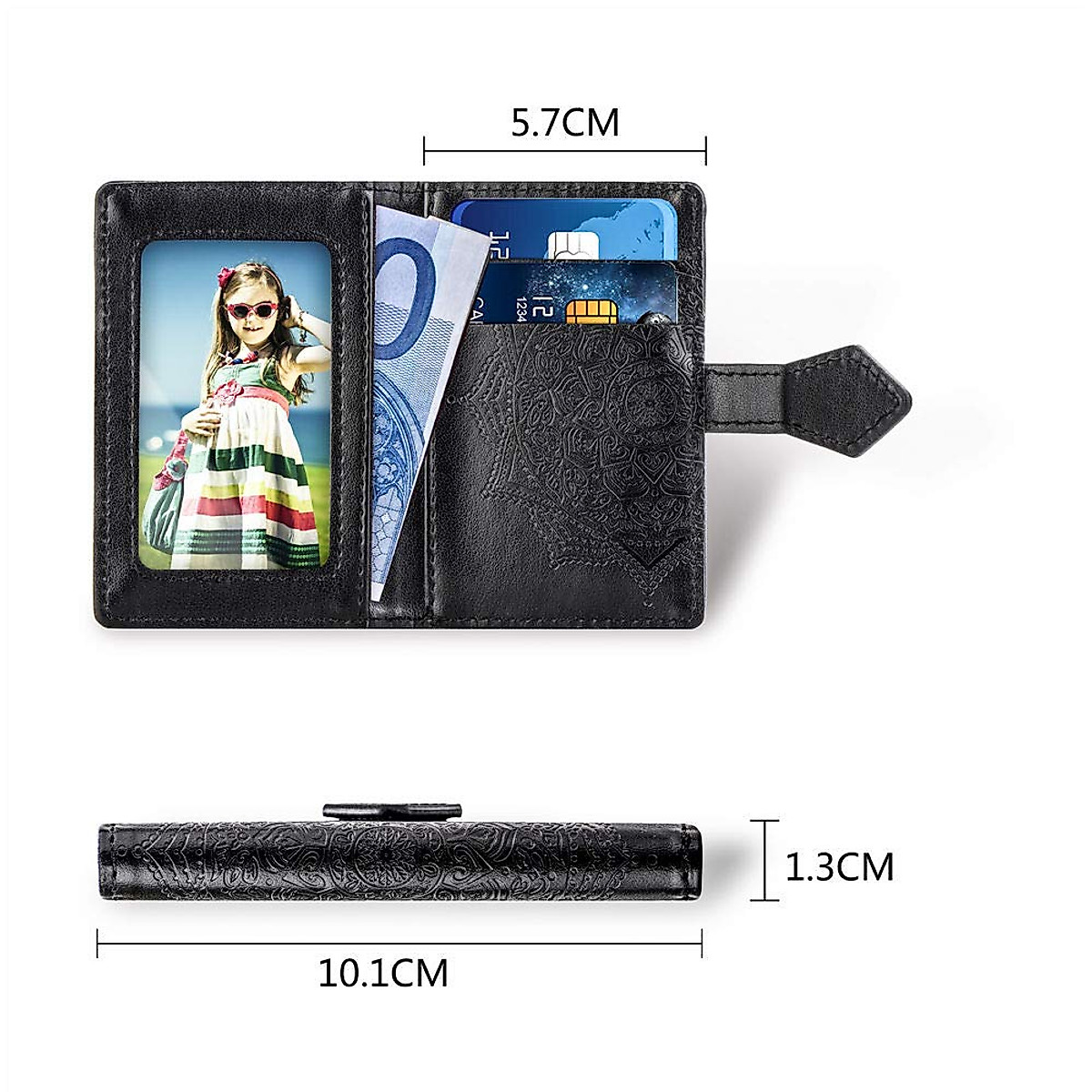 MEUPZZK Cell Phone Wallet Slim 3M Adhesive Credit Card Holder Stick on Wallet Cell Phone for iPhone/Android/Samsung Galaxy and Most Smartphones (M-Green)