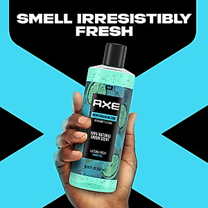 AXE Body Wash For Men Mediterranean Cool, Skin Care With 100% Natural Origin scent And Plant Based Ingredients 18 oz, 4 Count