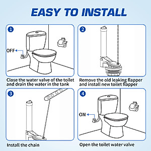 Gerber Toilet Flapper Replacement, 3 inch Toilet Stopper Kit for Gerber 99-788 with 2 Toilet Handle Chains Fits 3 inch Toilet Flush Valve, Water Saving, Easy to Install