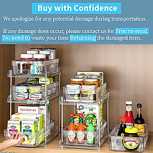 LEITAO Clear Pantry Storage Organizer with Dividers, 3 Tier Pull-Out Under Sink Organizers and Storage, for Bathroom Kitchen Medicine Cabinet Pantry Storage Organizer.