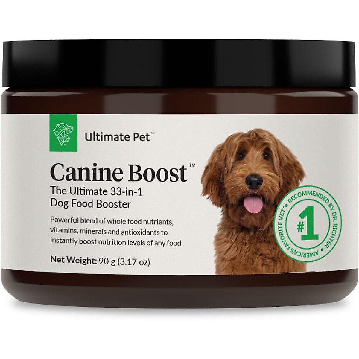 Ultimate Pet Nutrition Canine Boost, 33-in-1 Natural Grain Free Dog Food Booster Topper with Vitamins, Amino Acids, Probiotics, and Digestive Enzymes for Dog Health