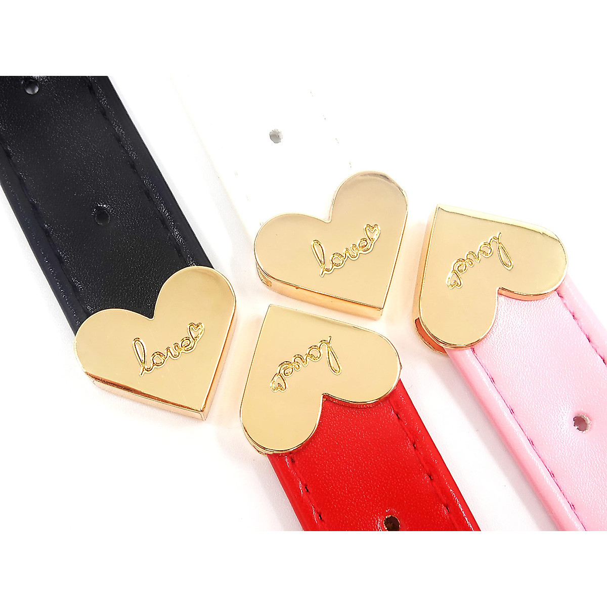 ADEMISHIA Handmade Punk Gold O-Ring Leather Choker Necklaces With Buckle Fastening Adjustable Collar For Womens