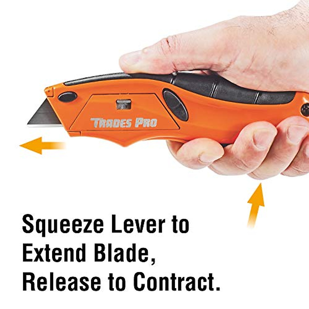 Tradespro 838013 Safety Squeeze Knife, Orange