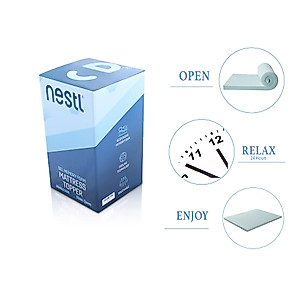 Nestl Bedding Mattress Topper, 2 Inch Memory Foam Topper, Gel Infused Memory Foam Mattress Topper, Ventilated Design Mattress Pad, Twin, Blue