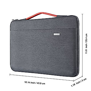 LANDICI Laptop Sleeve Carring Case 15 15.6 Inch,360°Protective Waterproof Computer Cover Bag Compatible with MacBook Air 15,MacBook Pro 15/16 2021,16 Inch Dell Lenovo HP Acer Samsung Notebook,Grey
