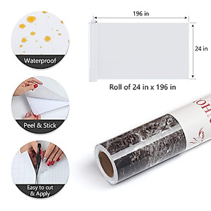 YENHOME Peel and Stick Countertops 24 X 200 Inch Sandstone Black Brown Granite Marble Contact Paper Decorative Marble Wallpaper Peel and Stick Kitchen Counter Contact Paper Marble Vinyl Wrap