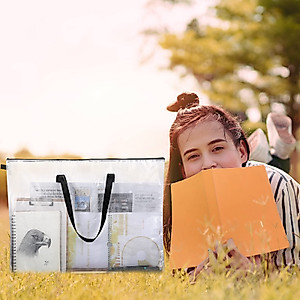 20 Pcs Art Portfolio Bag, 19'' x 25'' Clear Portfolio Folder for Artwork with Zipper and Handle A4 Pencil Bag 9'' x 13'' Plastic Mesh Zipper Pouch for Large Posters Artwork Bulletin Boards Painting