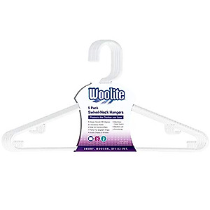 Woolite 5 Pack Swivel Neck Hangers, Good for Blouses, Pants, Dresses, White