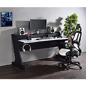 Acme Furniture Bigga Gaming Table, Black & White Finish