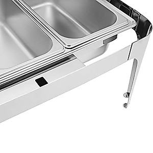 14 QT Chafing Dish Buffet Set,Stainless Steel Buffet Food Warmer Set with Viewing Lid & Roll Top,3 Pots Chafing Dishes Buffet Heating Tray for Parties and Catering