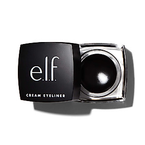 e.l.f. Cream Eyeliner, Water-Resistant Smudge-Proof, Black, 0.17 Oz