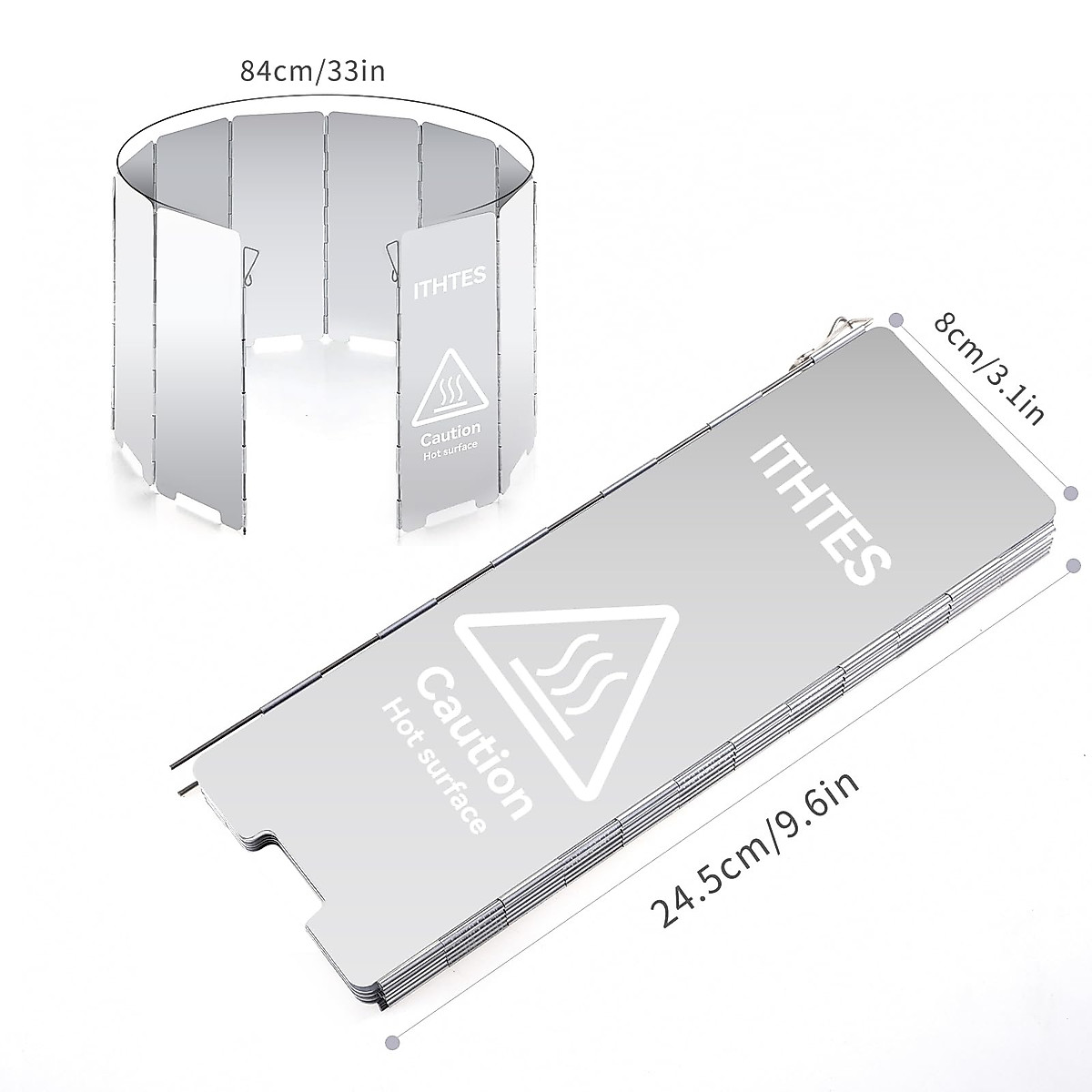 Ithyes Stove Windscreen camping stove windbreak outdoor camping accessories 10 plates wind screen foldable camping gas stove windshield cookware equipment