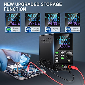 NICE-POWER DC Power Supply Variable, 200V 1A High Voltage Programmable Adjustable Regulated Lab Bench Power Supply with PC Software, Encoder Knob, Memory Storage, Output Switch, Lock Button