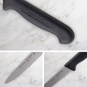 Messermeister Pro Series 4” Spear Point Paring Knife - German X50 Stainless Steel & NSF-Approved PolyFibre Handle - 15-Degree Edge, Rust Resistant & Easy to Maintain - Made in Portugal