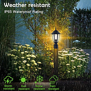 YaoKuem Outdoor Post Light, Pole Lantern, E26 Base 60W Max, Aluminum Housing Plus Glass, Wet Location Rated, Bulbs not Included, Matte Black, 1 Pack