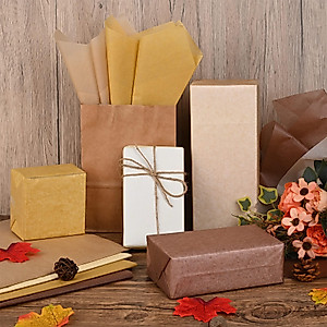 100 Sheets Kraft Tissue Paper Brown Wrapping Paper Bulk for Weddings Birthday DIY Project Christmas Gift wrapping Crafts Decor,13.8 x 19.7" (Brown)