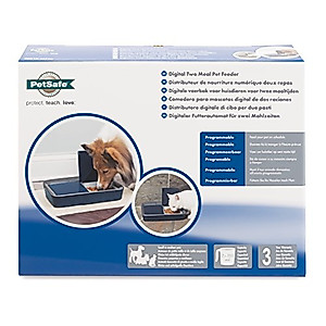 PetSafe Digital Two Meal Automatic Pet Feeder for Cats and Dogs, 2 x 200 g Trays, 4 Day Programming,Blue