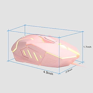 MageGee G10 Gaming Mouse Wired, 7 Colors Breathing LED Backlit Gaming Mouse, 6 Adjustable Speeds, Ergonomic Optical Computer Mouse with 7 Buttons for Windows PC Gamers