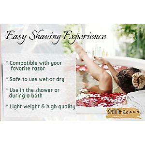 Universal Leg Shaving Extension Handle with Adjustable Length – Leg Hair Removal – Body Shaver Groomer – Pregnancy Razor Extension – Limited Mobility Tool – Use with Various Disposable Razors (Pink)