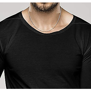 Miabella Solid 925 Sterling Silver Italian 2.3mm Diamond Cut Cuban Link Curb Chain Necklace for Women Men, Made in Italy (Length 18 Inches (women's average length))