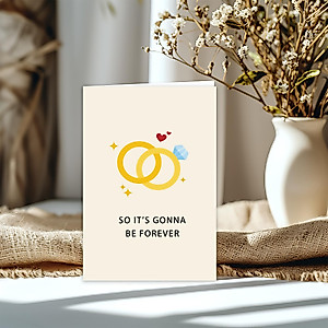 Abeletree Funny Wedding Card for Bride and Groom, Bridal Shower Wedding Gifts Card, Wedding Gifts for Newlyweds-SO IT'S GONNA BE FOREVER