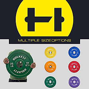 HulkFit Olympic 2-Inch Rubber Bumper Plate with Stainless Steel Insert, Red, 45lb, SINGLE