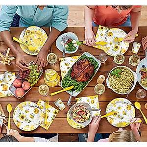 Piooluialy Bee Tableware Party Decorations - Bumble Bee Party Supplies Include Plates, Cups, Napkins, Cutlery, Honey Bee Birthday Baby Shower Party Decorations | 24 Guests