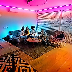 DAYBETTER Smart Led Lights 30ft, 5050 RGB Led Strip Lights Kits with 24 Keys Remote, App Control Timer Schedule Led Music Strip Lights