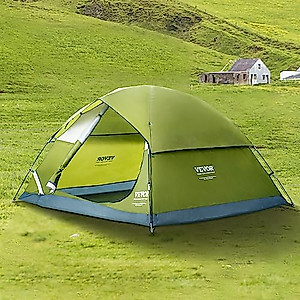Vevor Camping Tent, 7 x 7 x 4 ft, Waterproof, Lightweight, Backpacking, with Door, for Outdoor Family Camping, Hiking, Hunting, Mountaineering Travel