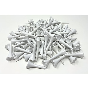 NorthPointe Plastic Golf Tees – 3 ¼” White with Black Stripes 100 Count Bundled with 1 ½” Plastic Golf Tees 100 Count – Short Tees for Irons, Par Threes, Hybrids, and Driving Range