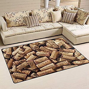 ALAZA Wine Cork Area Rug Rugs Non-Slip Floor Mat Doormats Living Dining Room Bedroom Dorm 31 x 20 inches Home Decor