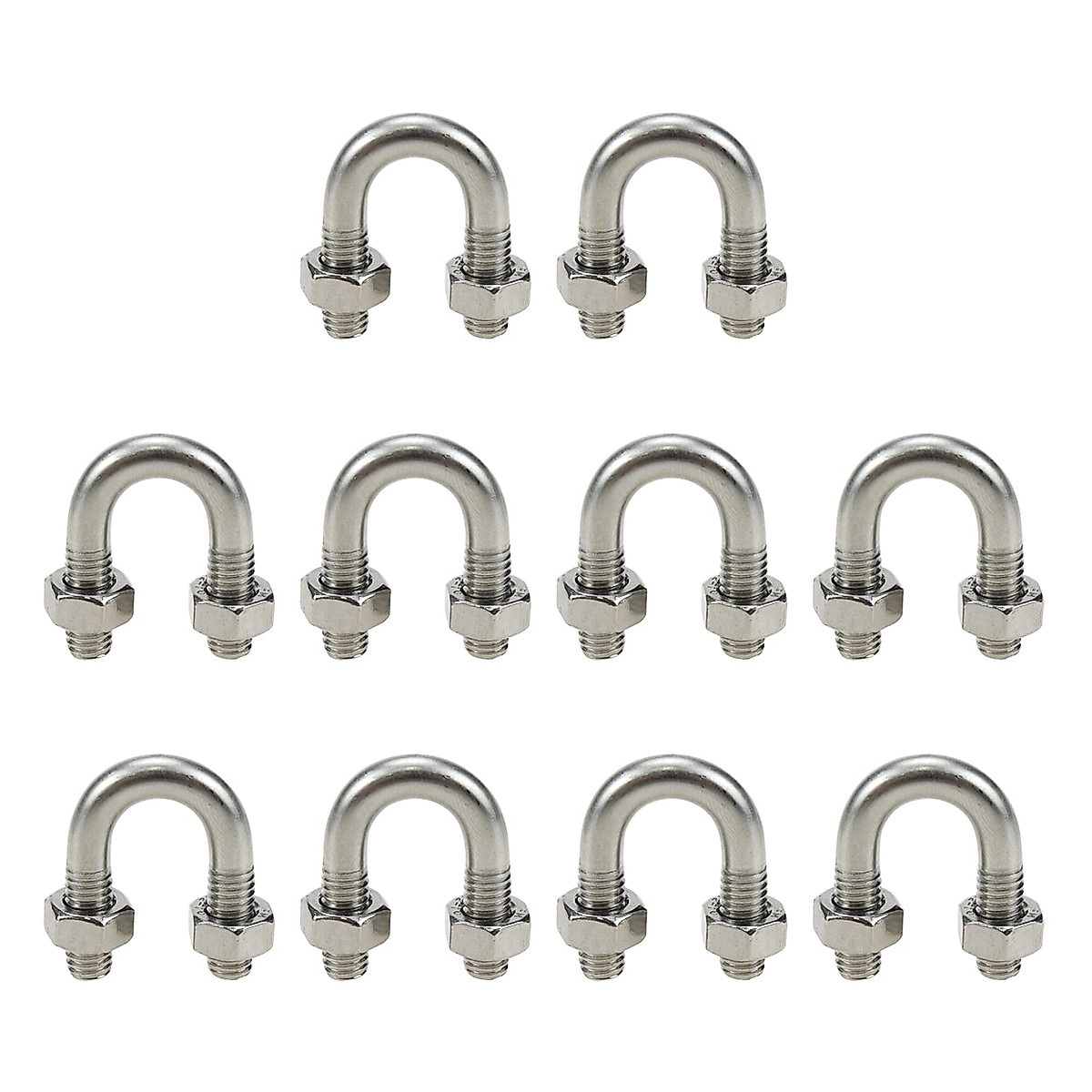 Sscon 10Pcs M6x10 304 Stainless Steel U-Bolt Fastener for 10mm Pipe Dia