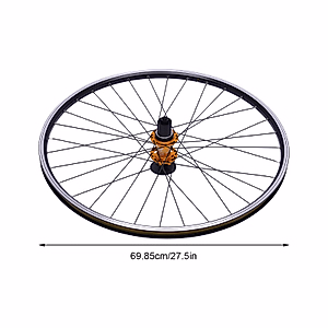 LIANDU-US Mountain Bike Wheelset 27.5'' Aluminum Alloy Rim Disc Brake MTB Wheelset 440 LB Load Front Rear Wheels Black Bike Wheels Fits 7/8/9/10/11/12 Speed Cassette Bicycle Wheelset