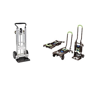 Cosco 12323ASB1E Handtruck, 4 in 1, Steel & Shifter 300-Pound Capacity Multi-Position Heavy Duty Folding Hand Truck and Dolly, Green - 12222PBG1E