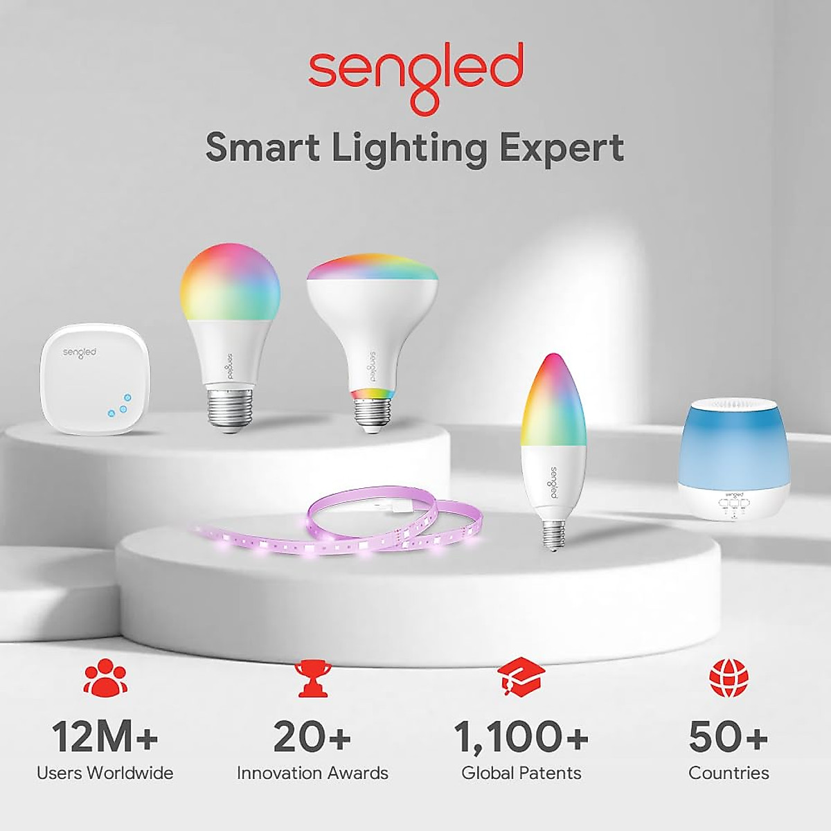 Sengled Zigbee Smart Light Bulbs, Smart Hub Required, Works with SmartThings and Echo with Built-in Hub, Voice Control with Alexa and Google Home, Color Changing 60W Eqv. A19 Alexa Light Bulb, 6 Pack