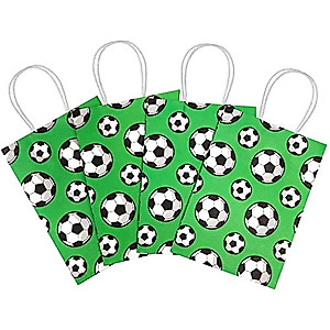 16 PCS Party Favor Bags for Soccer Birthday Party Supplies, Party Gift Goody Treat Candy Bags for Soccer Party Favors Decor for Soccer Party Girls Kids