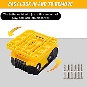 Crtbelfy Battery Mount Holder for Dewalt 20V 60V Battery Dock Holder Fit for DCB200 DCB203 DCB205 DCB206 Batteries- 10 Pack