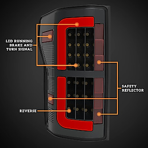 POKIAUTO Full LED Tail Lights for F150 15-20, Pickup Truck Smoked Black LED Taillights Rear Lamps Brake Parking Lights Assembly for Ford F-150 2015-2020 Accessories (2PCS)