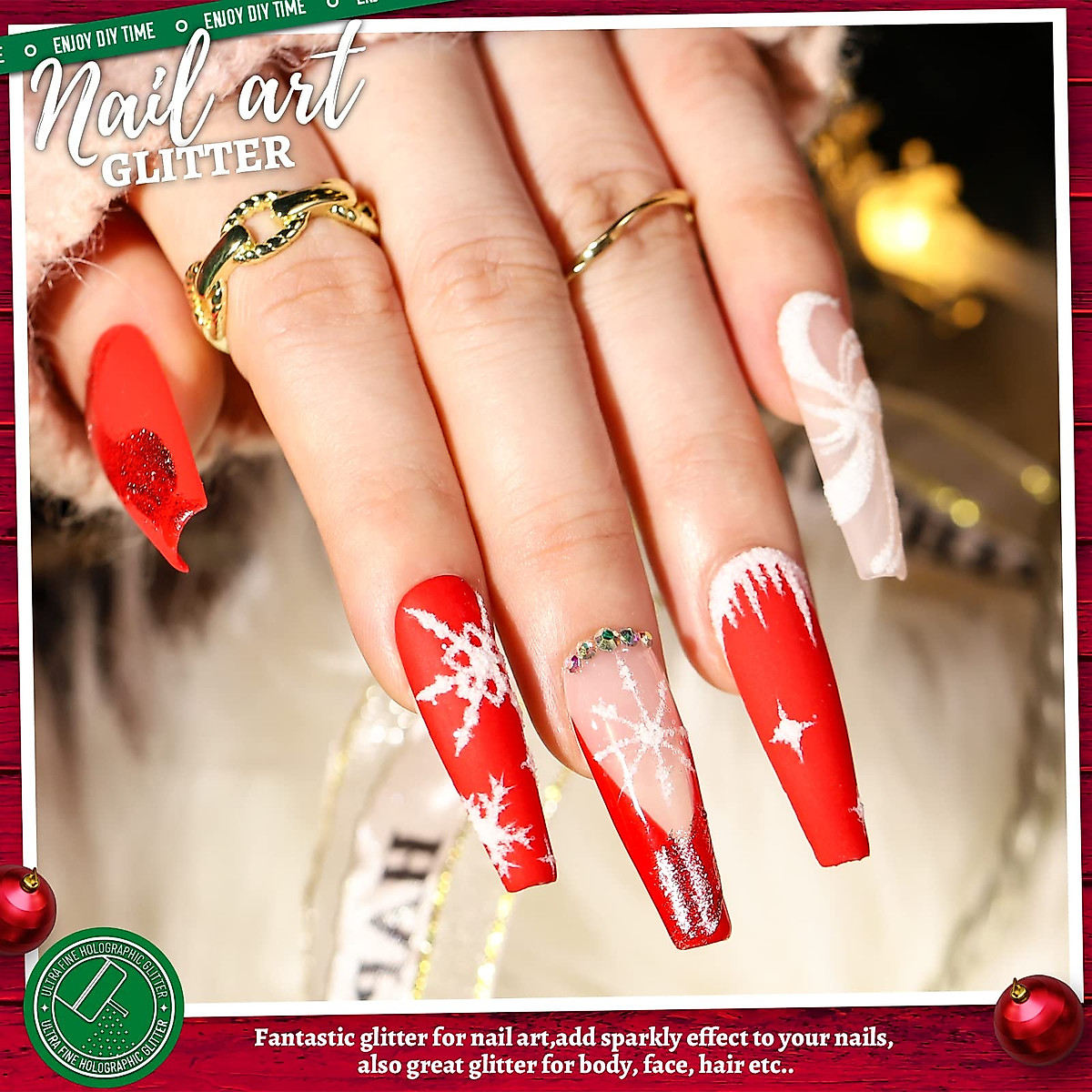 LEOBRO White Glitter, Glitter, 150g/5.29oz White Fine Glitter, Extra Fine Glitter Powder, Clear Glitter, Craft Glitter for Resin Arts Crafts Tumbler Body, Festival Glitter for Christmas Decor