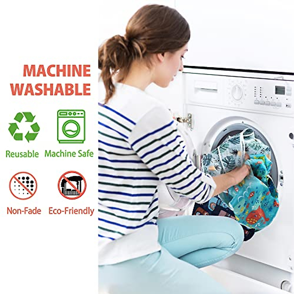 LotFancy Reusable Grocery Bags, 1 Extra-Large XL+1 Large Foldable Shopping Bags with Attached Pouch, Waterproof Nylon Grocery Bags, Machine Washable and Eco-Friendly